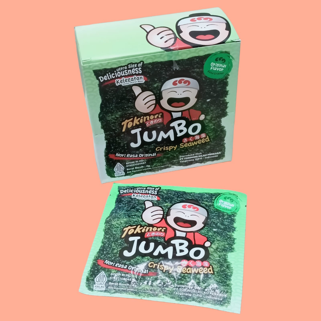 Jual Tokinori Jumbo Crispy Seaweed rasa ORIGINAL box isi 12 Pcs @4 GRM ...