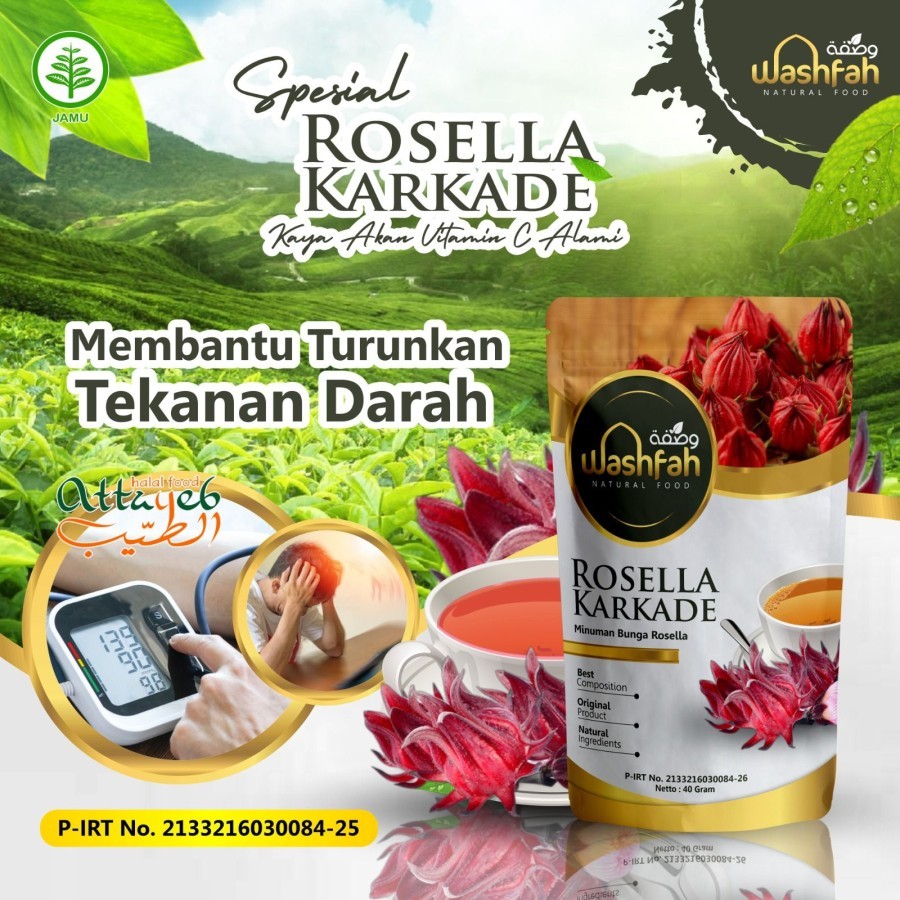 Jual Turunkan Darah Tinggi Bunga Rosella KARKADE 40g Cegah Serangan ...