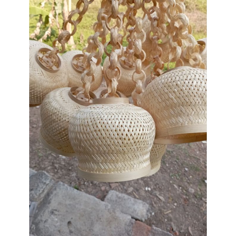 Jual Kap Lampu Bambu | Kap Lampu Gantung | Lampu Hias | Lampu unik ...