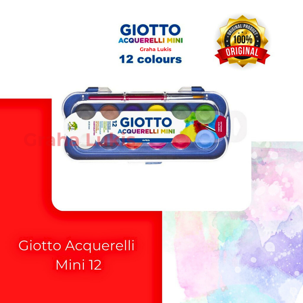 Jual Giotto Acquerelli Mini 12 Warna Cat Air Giotto Mini Set 12 ...