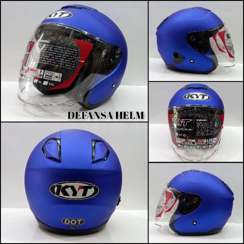 Jual HELM HALF FACE KYT KYOTO SOLID HITAM GLOSSY | Shopee Indonesia