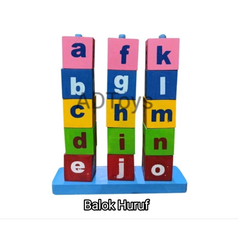 Jual Menara Susun balok Huruf //Mainan Edukatif | Shopee Indonesia