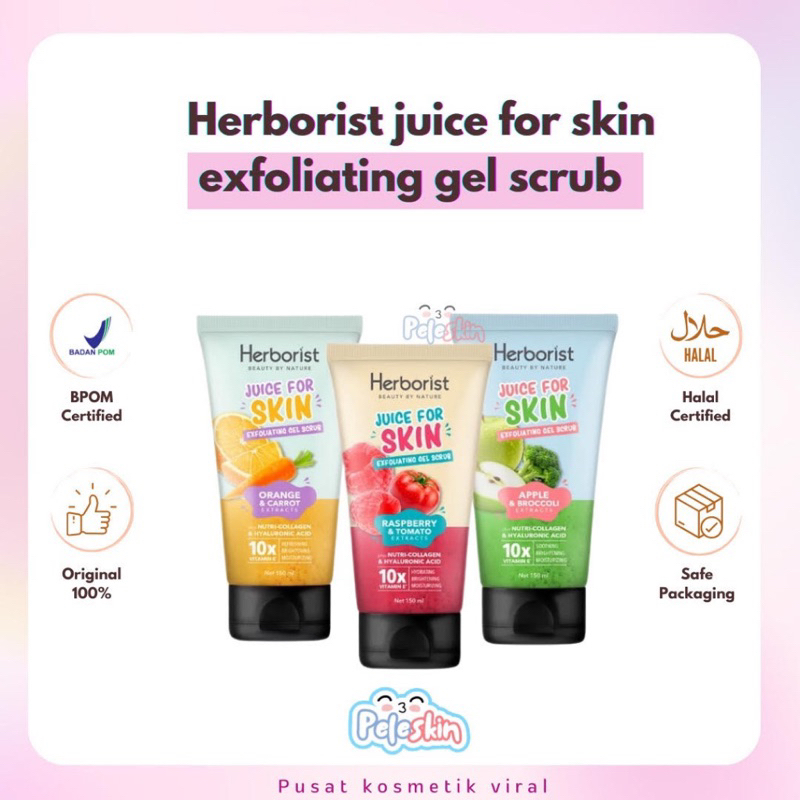 Jual Herborist Juice for skin exfoliating gel scrub - 150ml | Shopee Indonesia