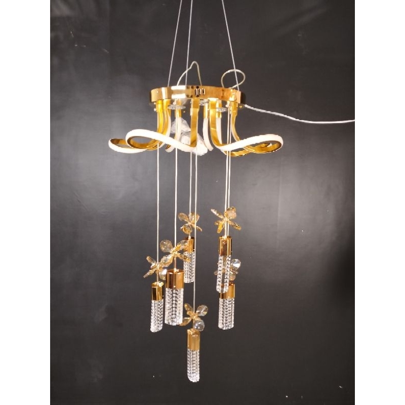 Jual Lampu Hias Gantung Kristal LED gold minimalis cocok untuk hias ...