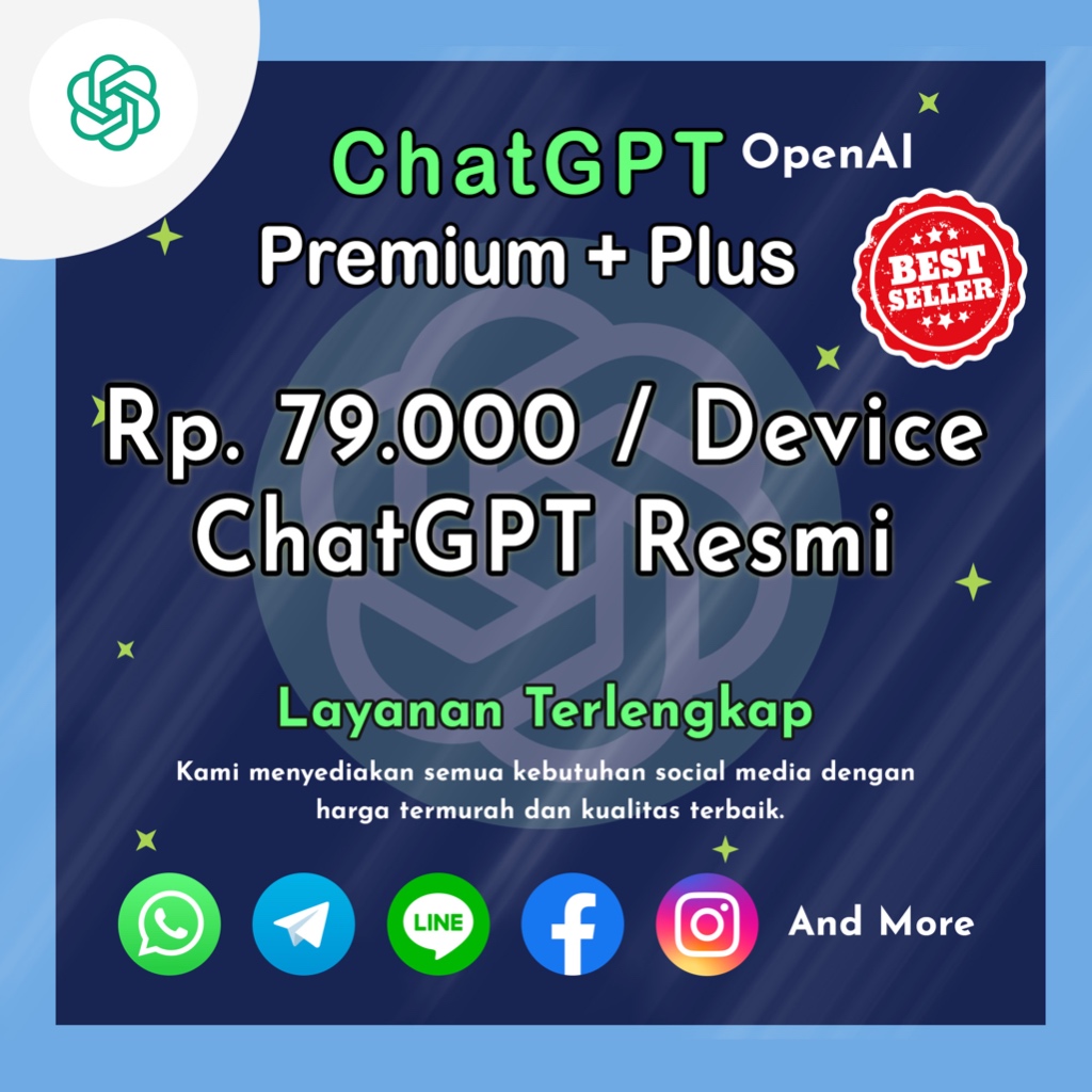 Jual ChatGPT 4 Plus+ Premium Lisensi AI GPTChat OpenAI | Shopee Indonesia Jual ChatGPT 4 Plus+ Premium Lisensi AI GPTChat OpenAI | Shopee Indonesia