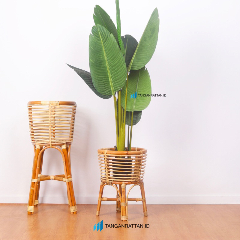 Jual STANDING POT ROTAN + COVER POT ROTAN FINISHING MELAMIN MENGKILAP ...