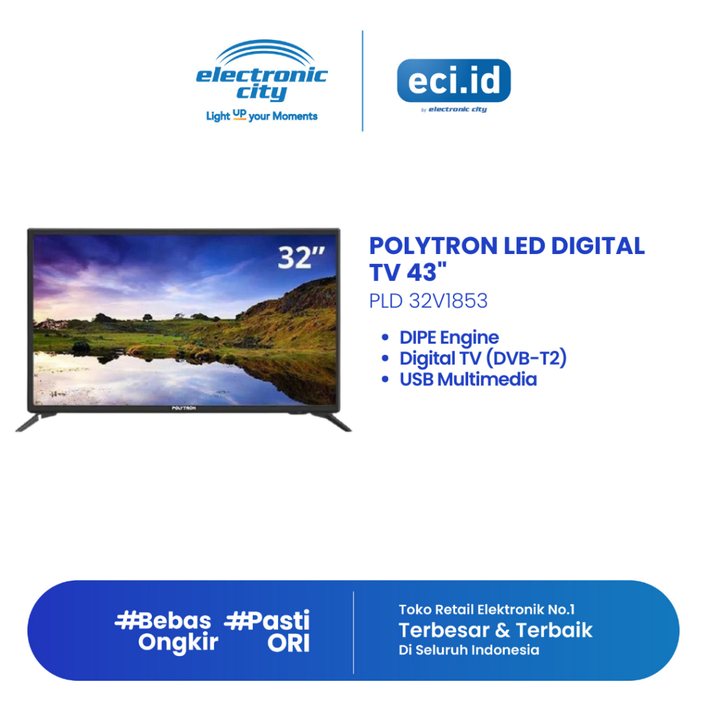 Jual Polytron 32 Inch LED Digital TV - PLD 32V1853 | Shopee Indonesia