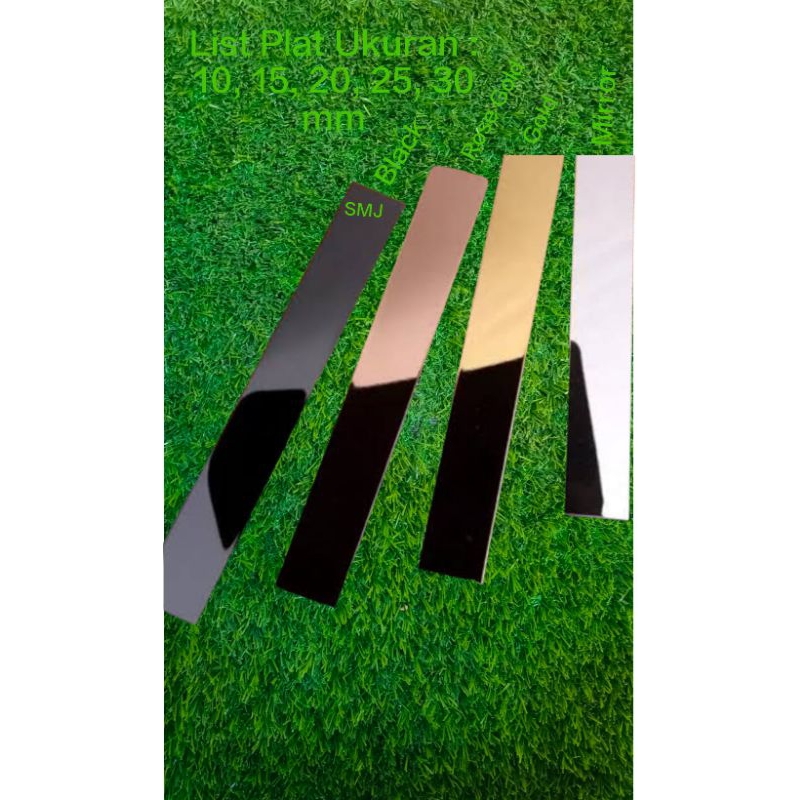Jual List Plat Strip 25mm BLACK,ROSE GOLD, GOLD , MIRROR Per lonjor 3 ...