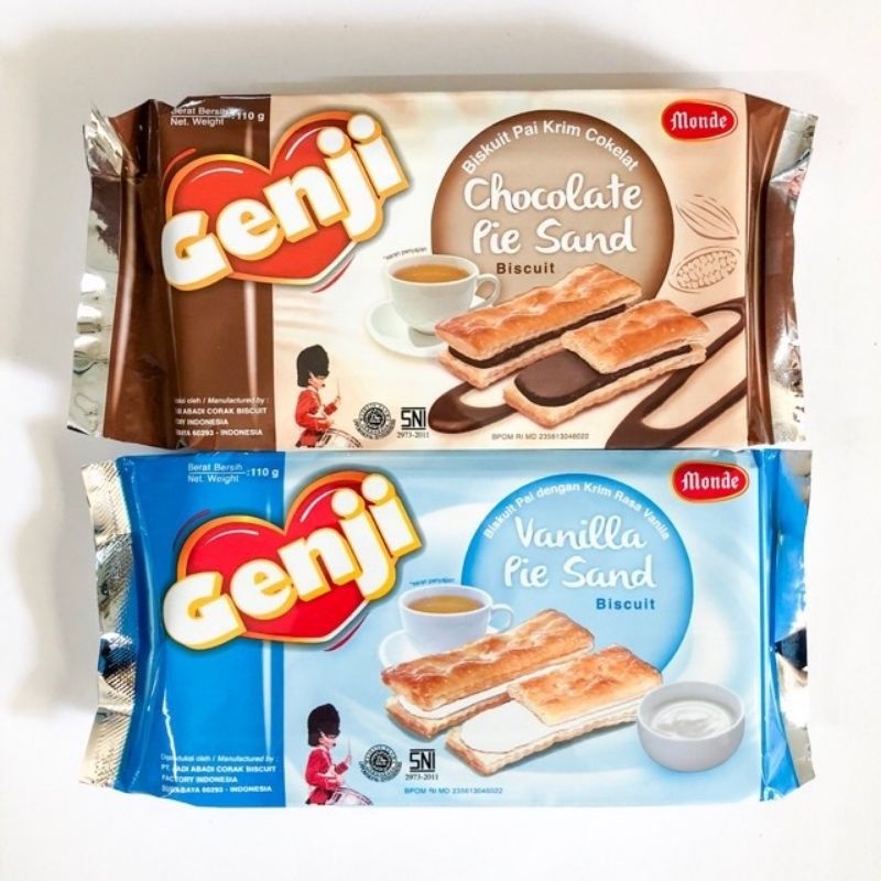 Jual Monde Genji Biskuit Pie Chocolate Sand Snack Genjie Pie enak dan ...