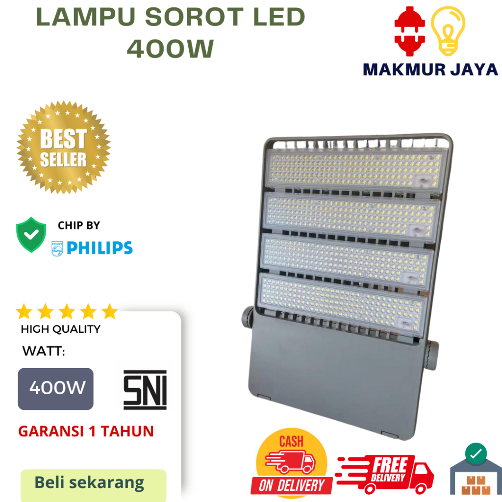 Jual LAMPU SOROT LED 400W / SOROT TEMBAK OUTDOOR 400 WATT GARANSI IP65 | Shopee Indonesia