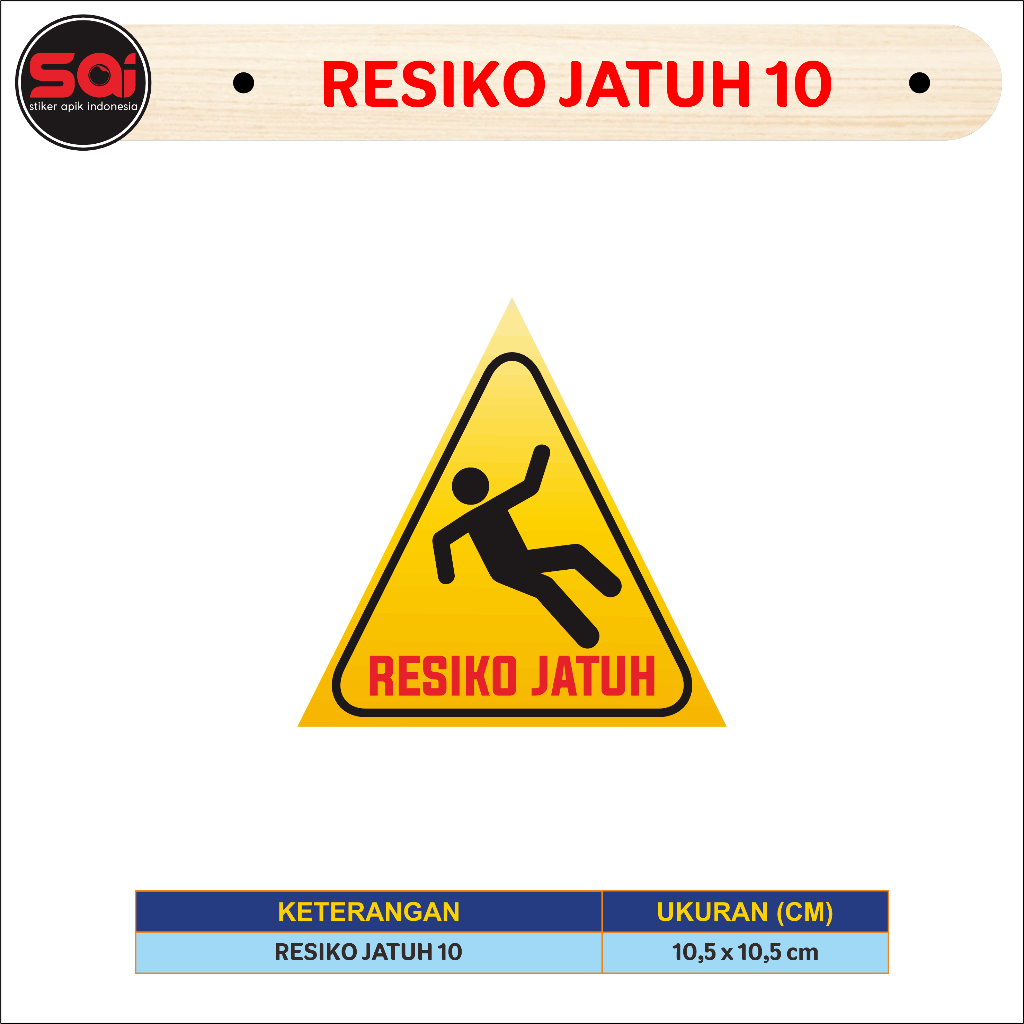 Jual stiker vinyl anti air RESIKO JATUH laminasi glossy | Shopee Indonesia