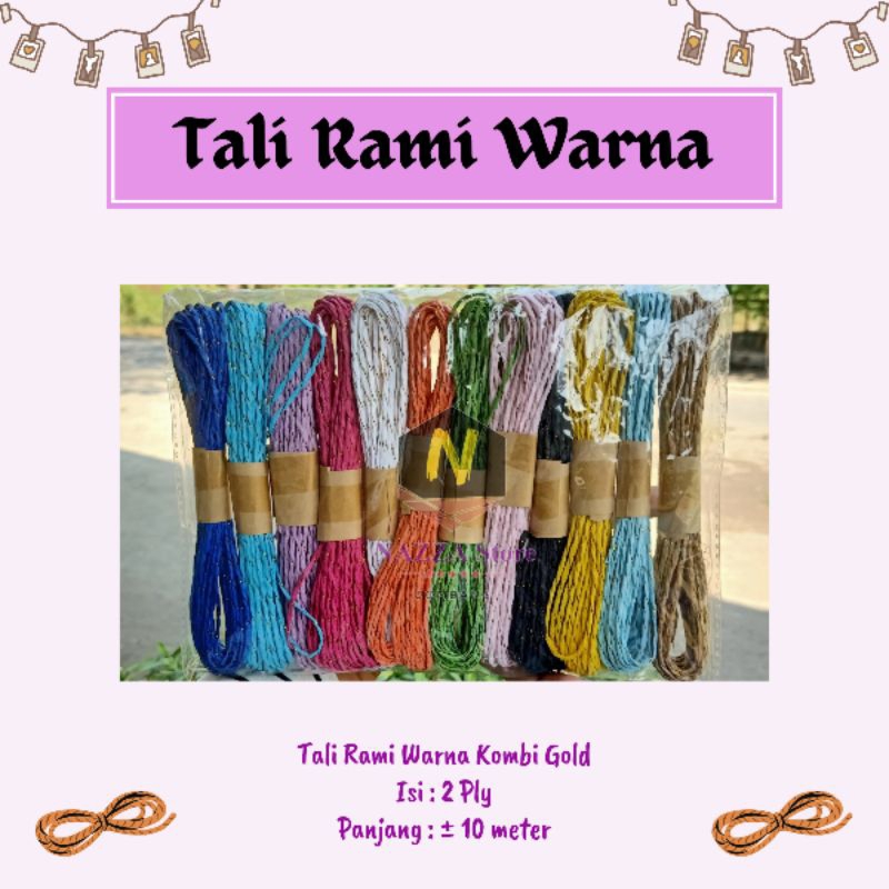 Jual Tali Rami Goni 3 ply dan baker twine 2 ply warna 5&10 meter Murah ...