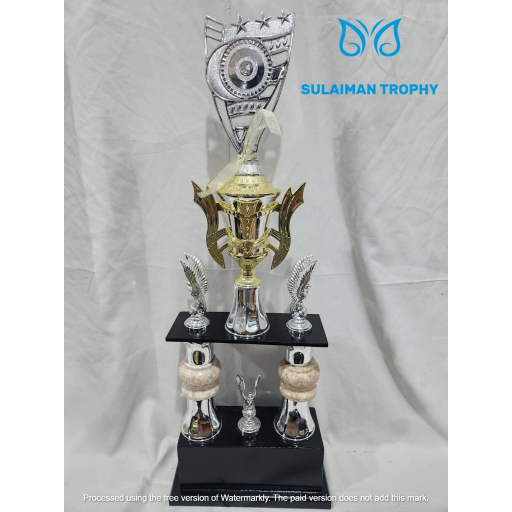 Jual Piala Trophy Kaki 2 Platinum Silver Marmer Satuan | Shopee Indonesia