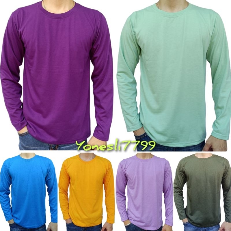 Jual kaos polos pria wanita dewasa kaos oblong lengan panjang ukuran m l xl xxl | Shopee Indonesia