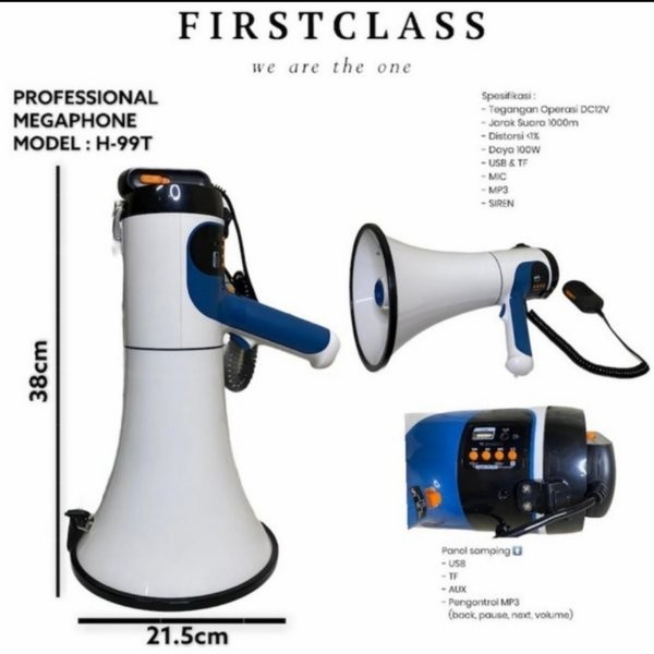 Jual MEGAPHONE CORONG FIRSTCLASS H 99T BATERAI CAS USB SIRINE ORIGINAL | Shopee Indonesia