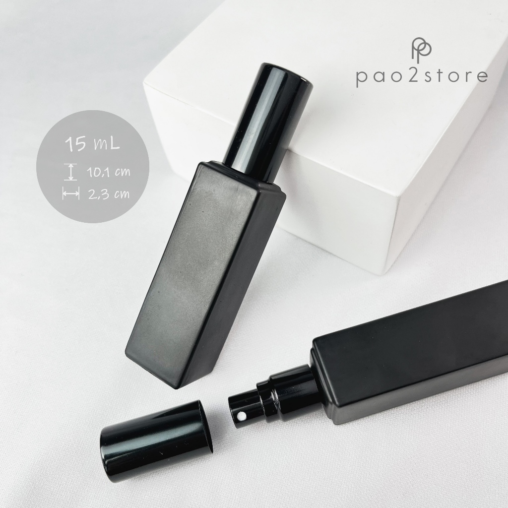 Jual Botol Spray 15ml Kaca HITAM DOFF / Matte Tebal Kotak - Parfum Isi ...