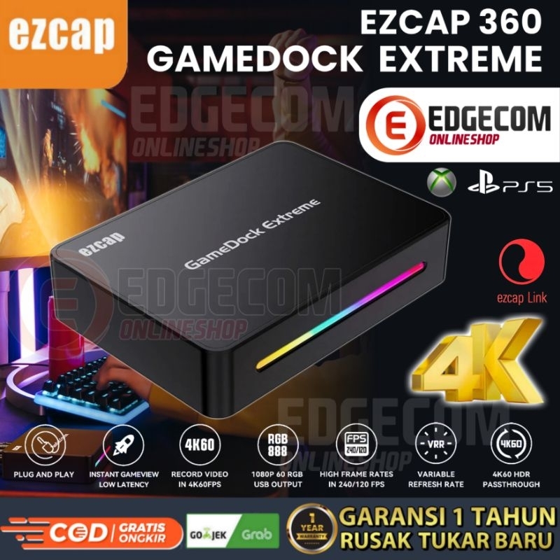 Jual EZCAP 360 HDMI CAPTURE USB 3.2 GAMEDOCK EXTREME SUPPORT VRR 4K60 ...