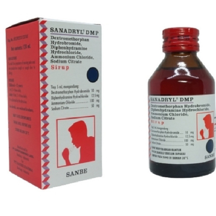 Jual Sanadryl DMP Sirup Obat Batuk Tidak Berdahak 60ML/120ML | Shopee ...