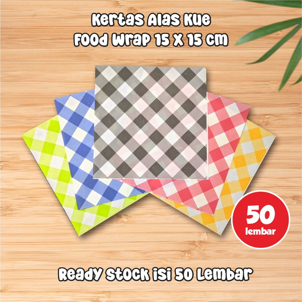 Jual Kertas Alas Roti Kotak Kotak 15x15 cm | Foodgrade Alas Roti ...