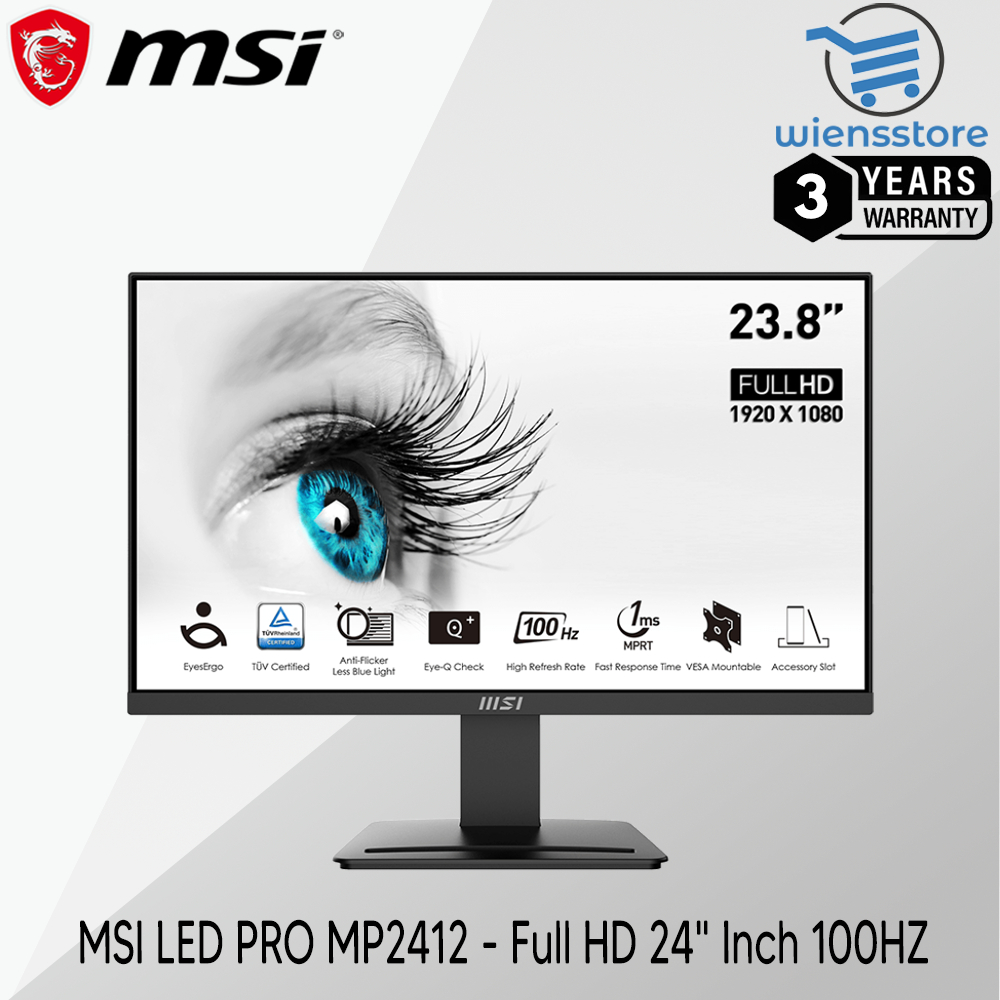 Jual Monitor MSI LED PRO MP2412 - Full HD 24" Inch 100HZ | Shopee Indonesia