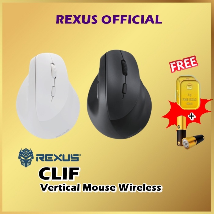 Jual Rexus Clif Vertical Mouse Wireless Dual Mode Connection Cliff ...