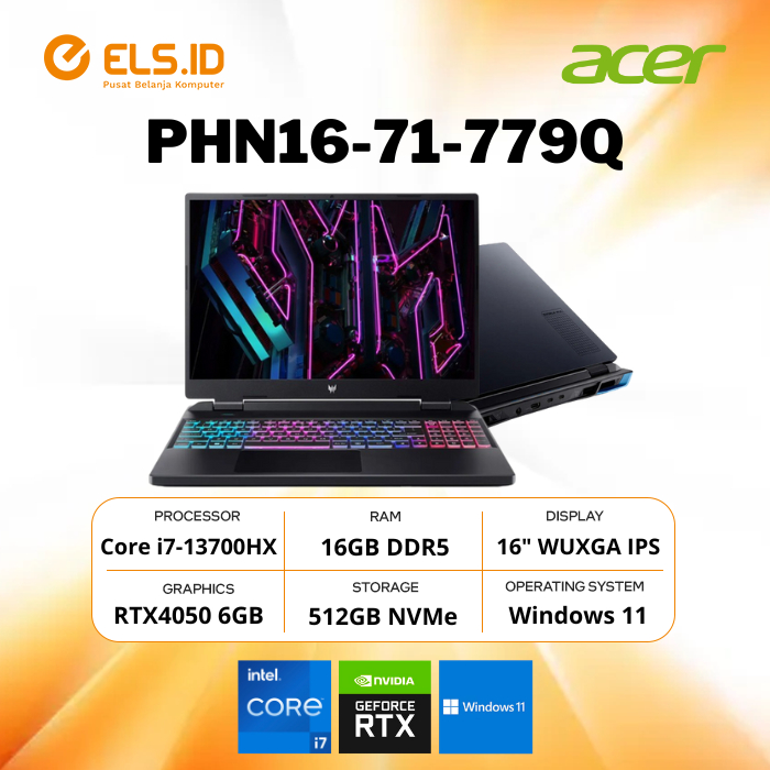 Jual Acer Helios Neo 16 PHN16-71 i7 13700HX 16GB SSD 512GB RTX4050 16 ...