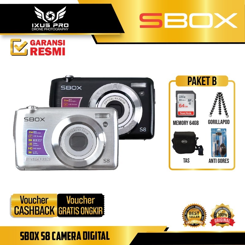 Jual SBOX S8 Camera Digital / Kamera Pocket 21MP | Shopee Indonesia