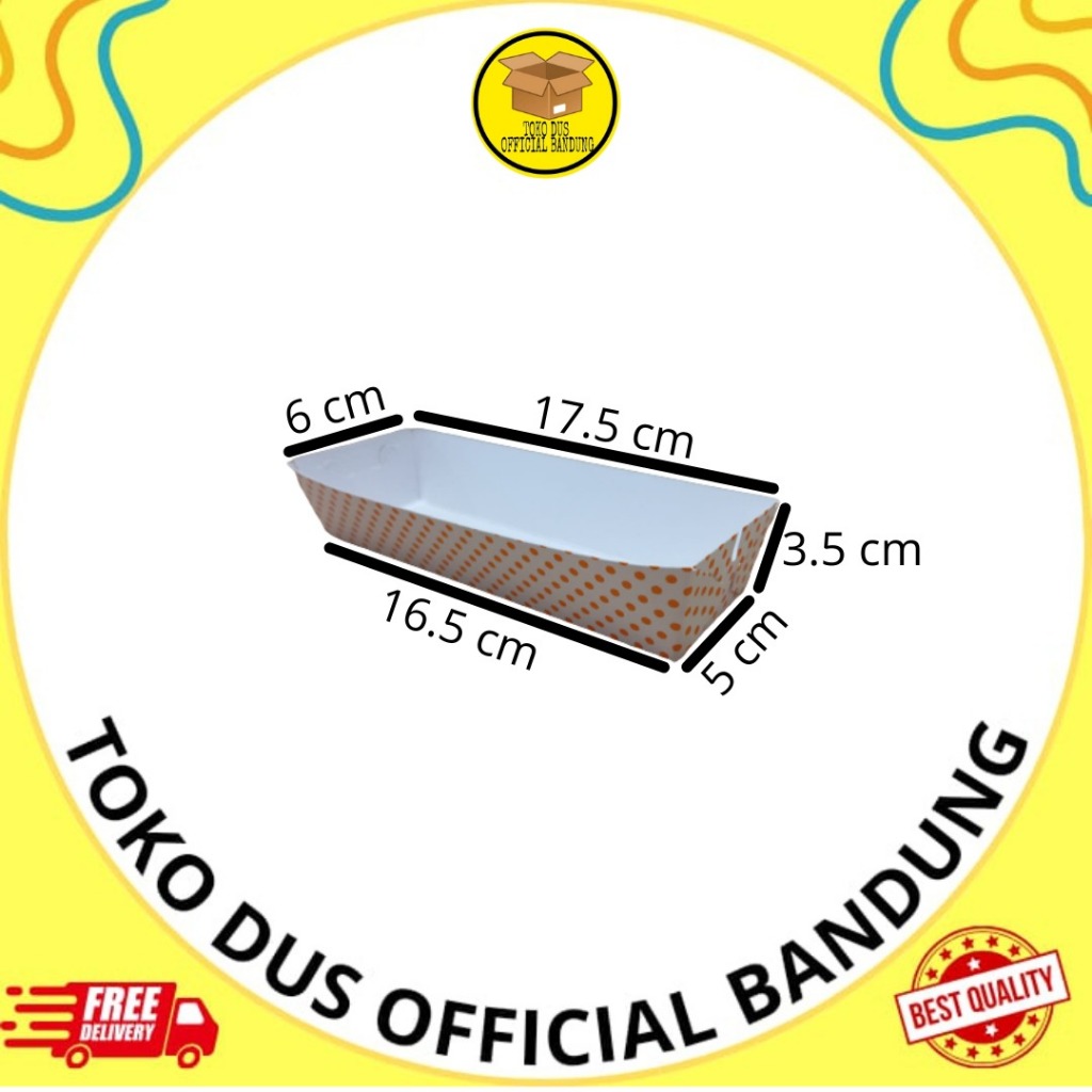 Jual (ISI 100) PAPER TRAY SOSIS CETAK/ TRAY KENTANG CETAK/ TRYA CORN ...