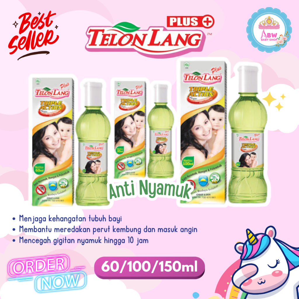 Jual Minyak Telon Lang Plus Anti Nyamuk 10 Jam Isi 15ml/60ml/100ml/150ml Cap Lang | ABW BABY ...