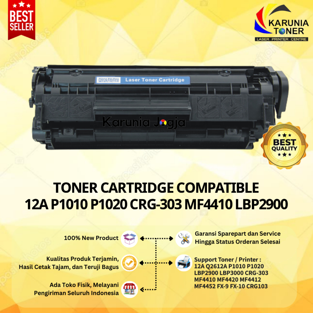Jual Toner Cartridge Compatible 12A Q2612A P1010 P1020 P1022 M1319 3015 LBP2900 LBP3000 | Shopee ...