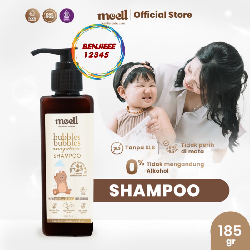 Jual Moell SHAMPOO bayi Bubbles Bubbles everywhere shampoo botol 185gr ...