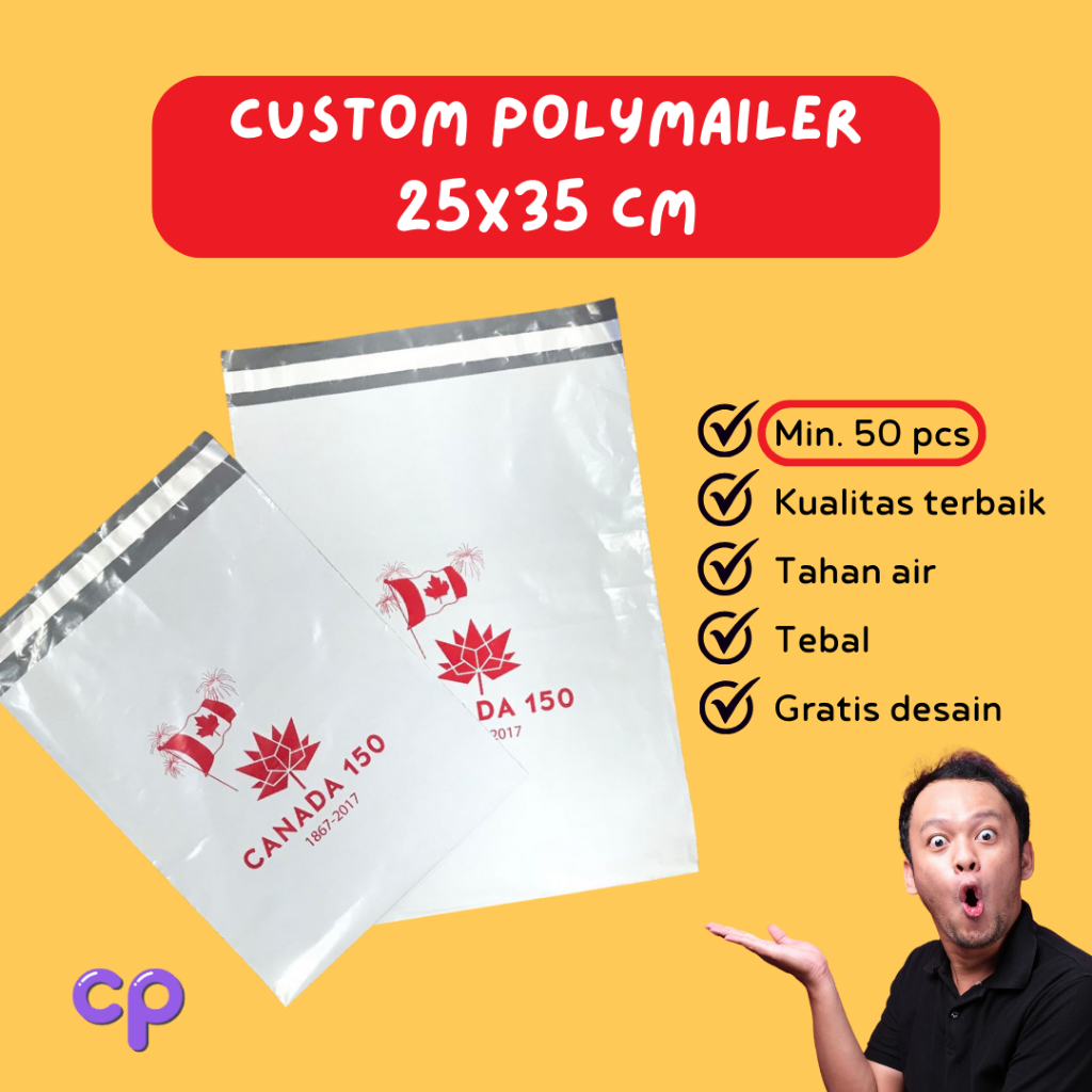 Jual Polymailer custom 25x35cm / plastik packaging / plastik olshop ...