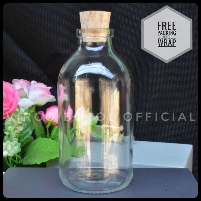 Jual Botol Kaca 250ml Tutup Kayu Gabus Craft - Natural | Shopee Indonesia