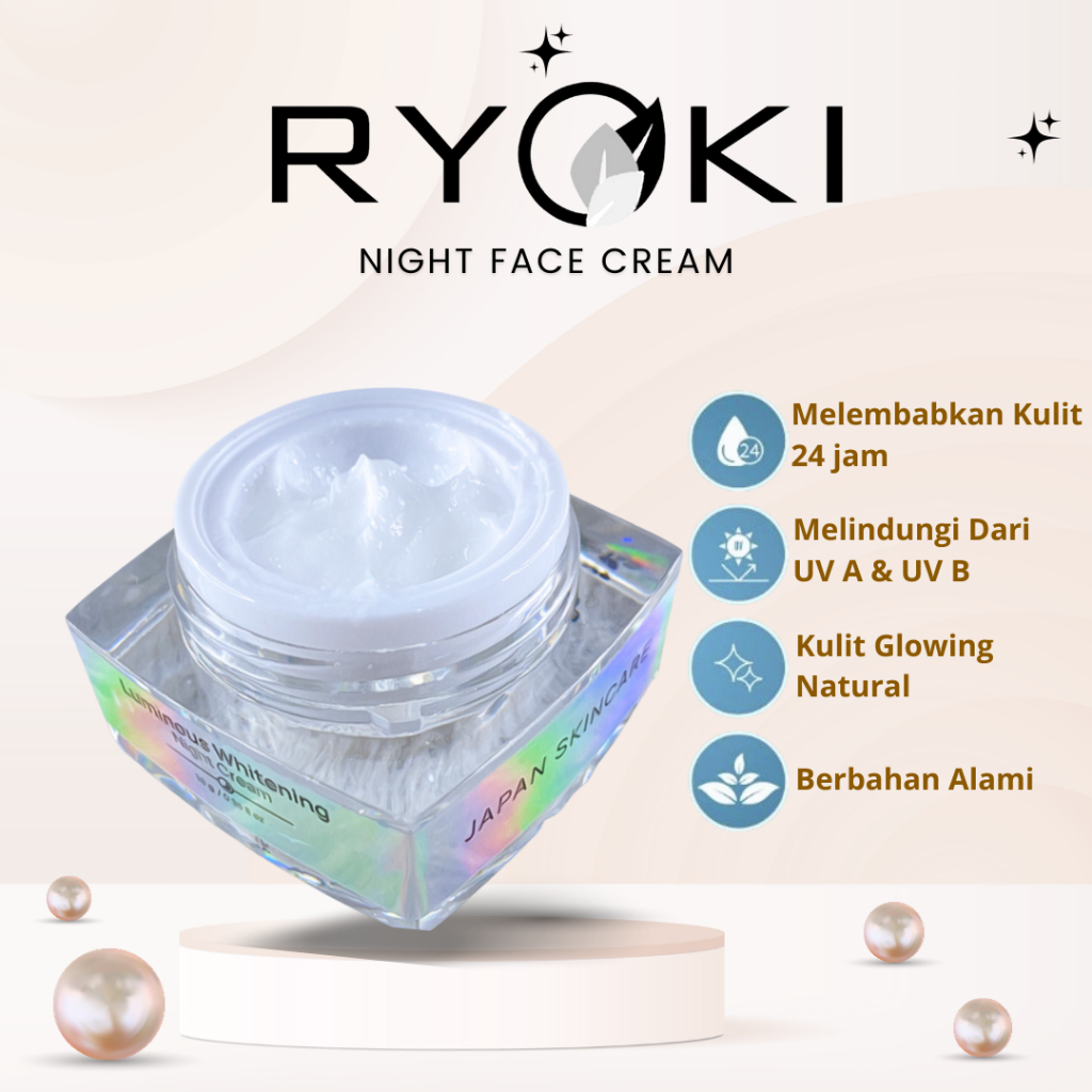 Jual RYOKI DAY CREAM MALAM PERAWATAN KECANTIKAN PEMUTIH WAJAH GLOWING CEPAT JAPAN SKINCARE BPOM ...