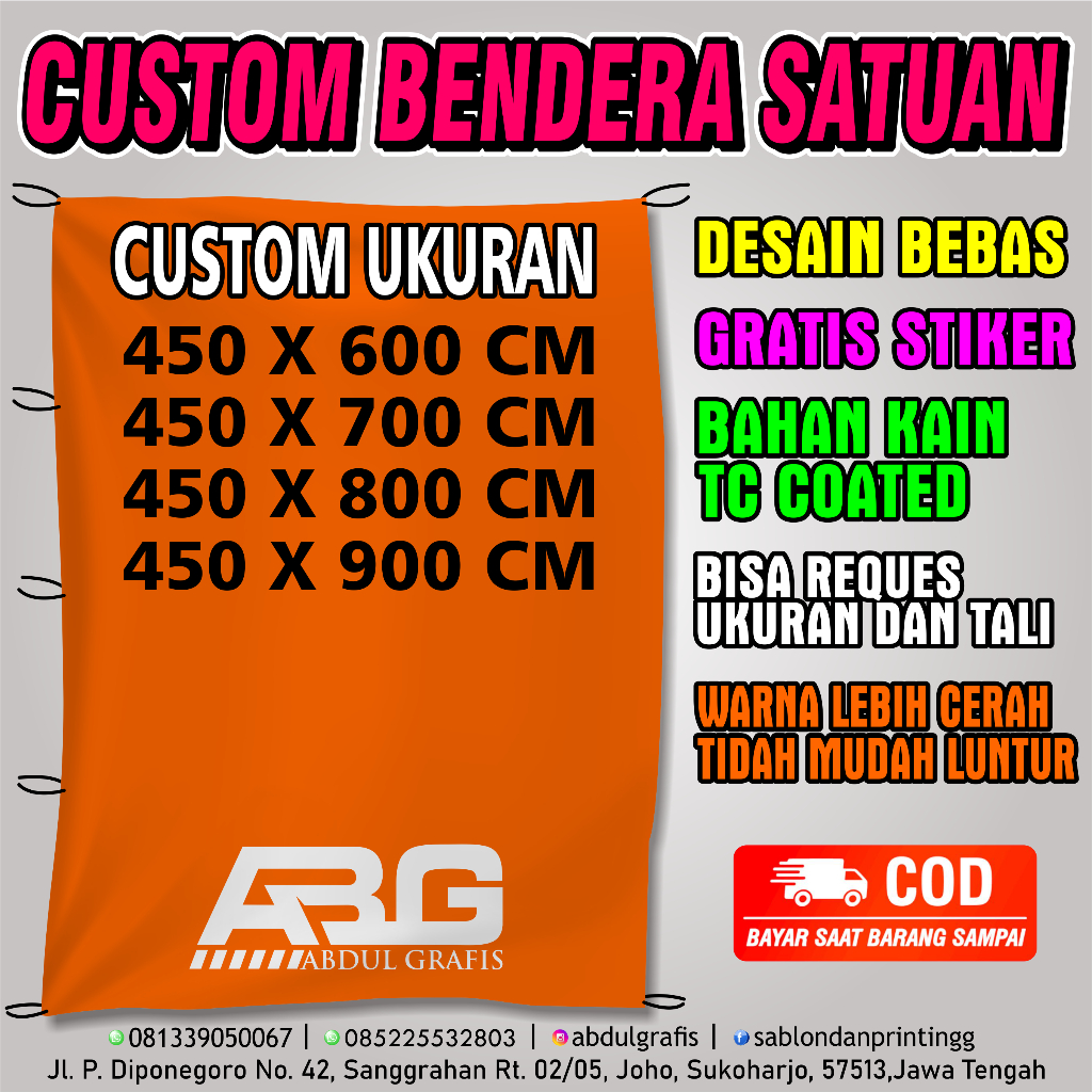 Jual PROMO CETAK BENDERA PRINTING / BENDERA KAIN BENDERA ORGANISASI ...