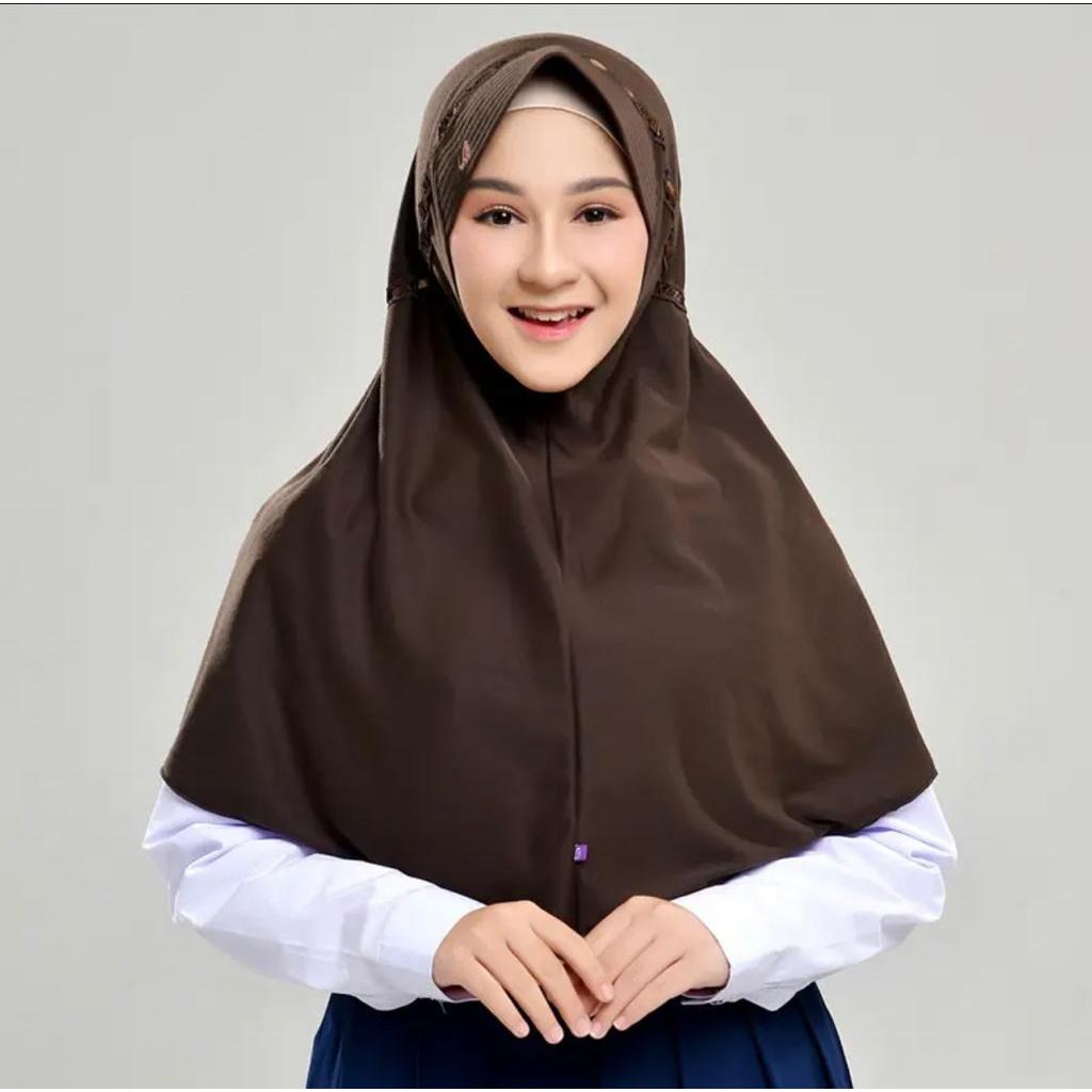 Jual spy- kerudung model rabani serut hemy pita atas //jilbab sekolah sd,smp,sma //kerudung ...