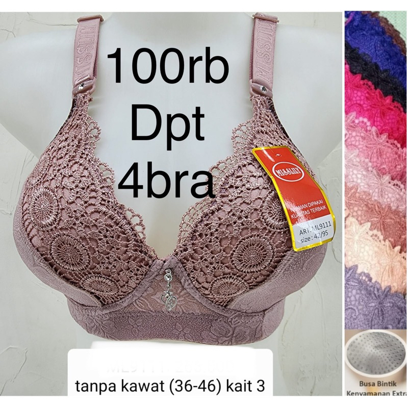 Jual BRA BH MISSLILY CUP B BESAR TANPA KAWAT KAIT 3// BRA IMPORT PREMIUM CUP BESAR MISSLILY KAIT ...