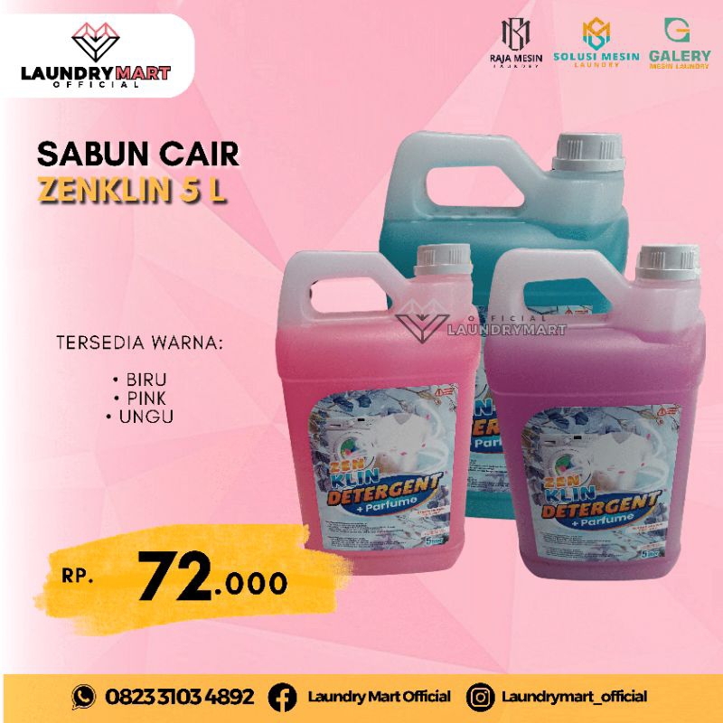 Jual SABUN CAIR DETERGEN LAUNDRY LIQUID ZENKLIN 5L | Shopee Indonesia