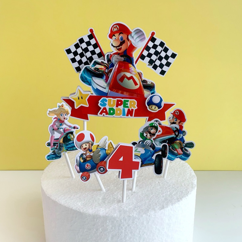 Jual Cake Topper 3D Karakter Super Mario Kart Mario Bros Hiasan Kue ...