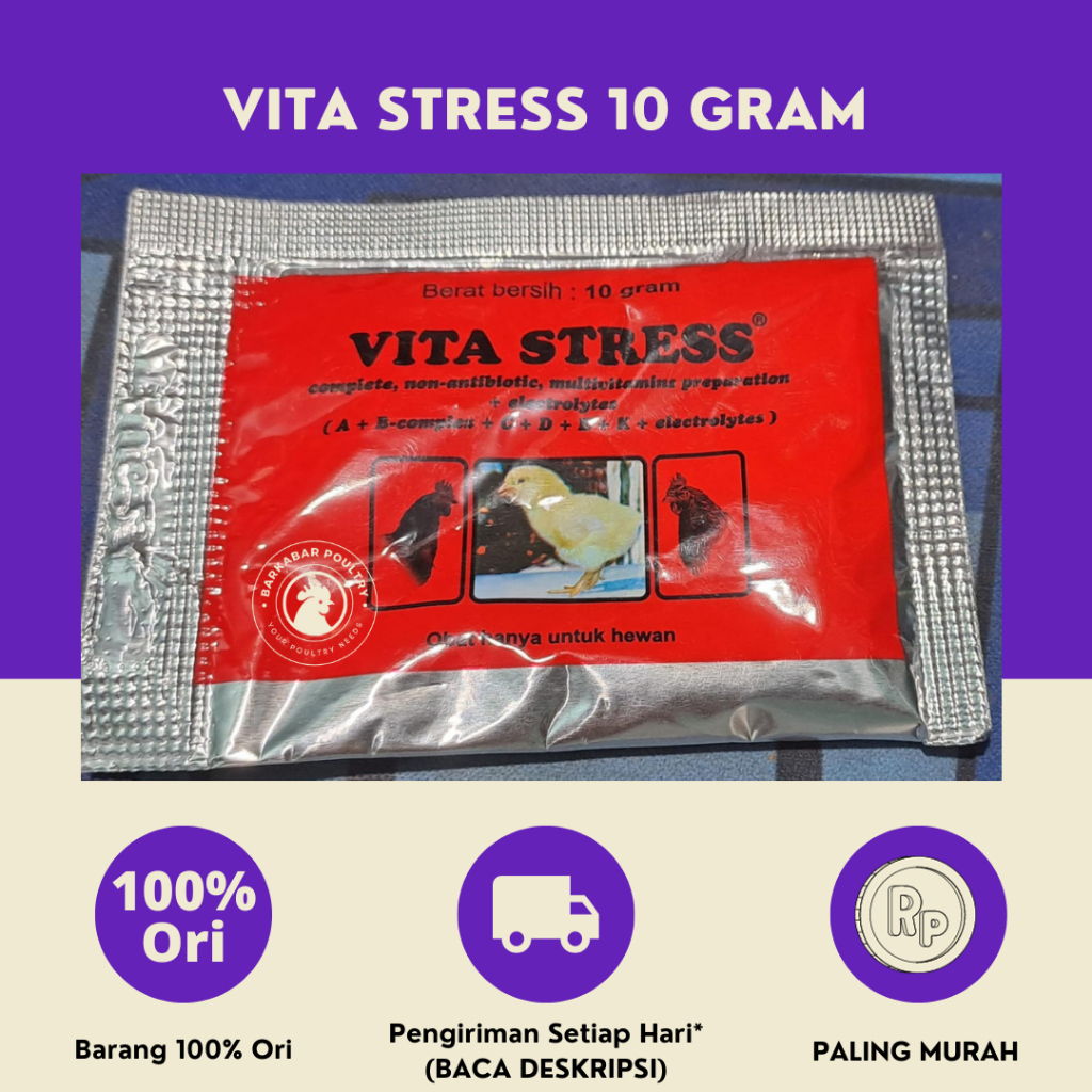 Jual Vita Stress 10 gram (Vitamin dan Obat Stress Ayam) | Shopee Indonesia