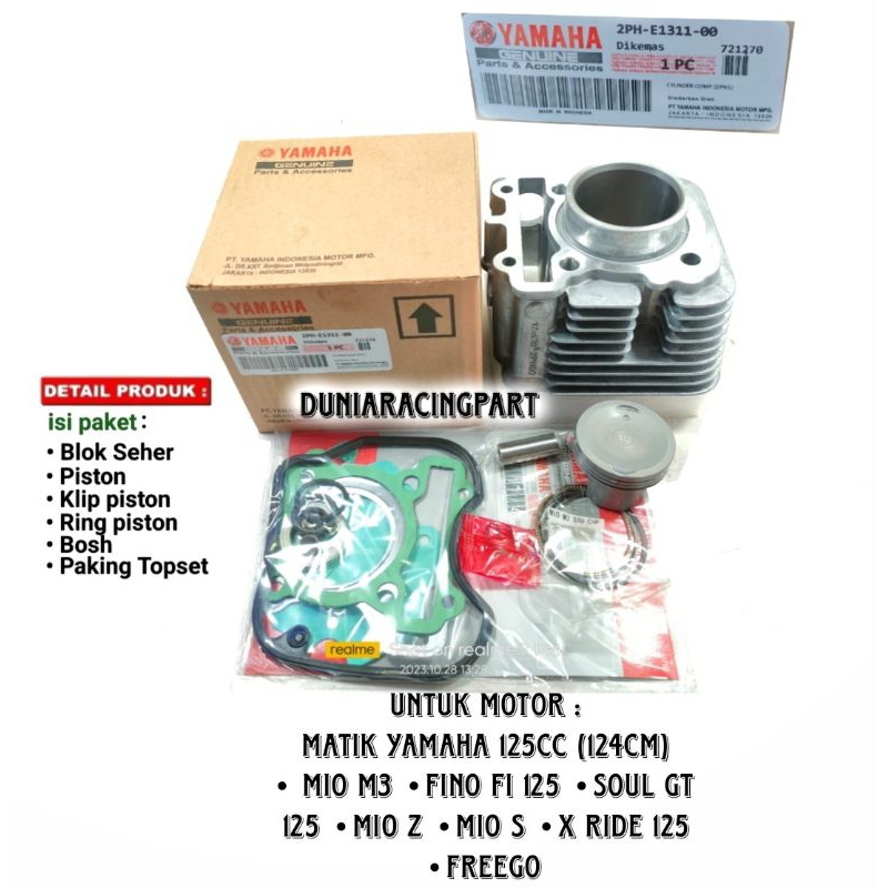 Jual Blok Seher Komplit Mio m3 Soul GT 125 Fino fi 125 Mio S/Z Freego 125 X ride 125 2PH ( 124cm ...