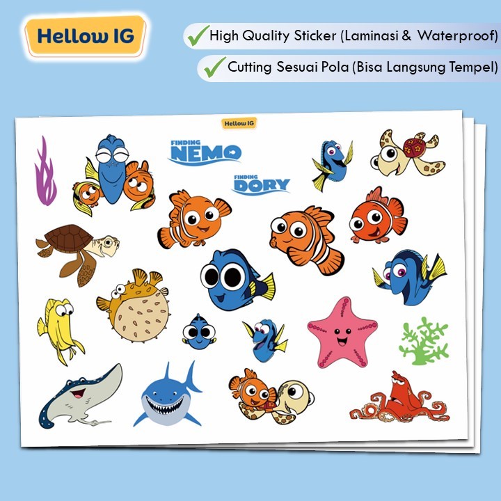 Jual STICKER PACK NEMO | STIKER FINDING NEMO BOTOL LAPTOP KOPER HELM ...