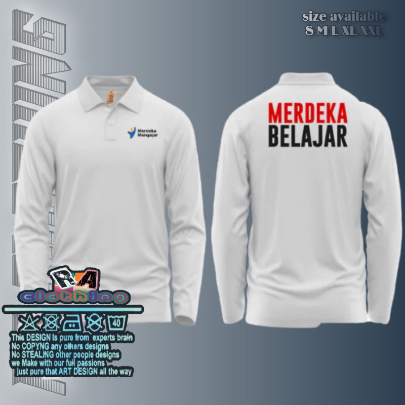 Jual KAOS KERAH MERDEKA BELAJAR MERDEKA MENGAJAR LENGAN PANJANG ...