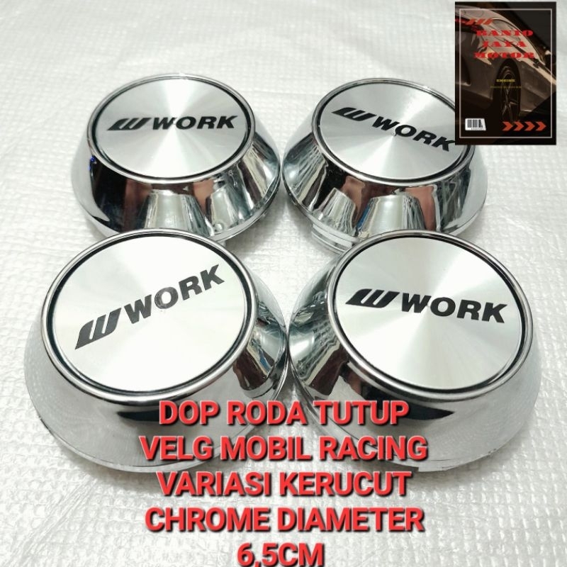 Jual dop roda tutup pelek mobil racing variasi kerucut logo work ...