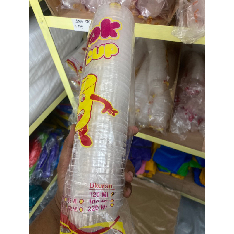 Jual (50pcs) cup 120ml Hok cup gudir jelly sudah termasuk tutup ...