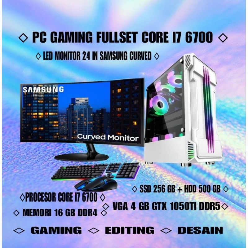 Jual Pc Gaming Fullset Core i7 6700 Ram 16 gb Ssd 256 Gb Vga 6 Gb RTX ...