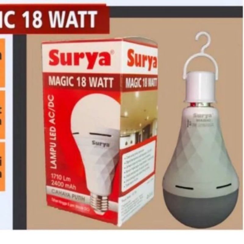 Jual Lampu LED Bulb Emergency Lampu Surya Megic 18, 12Watt Cahaya Putih ...