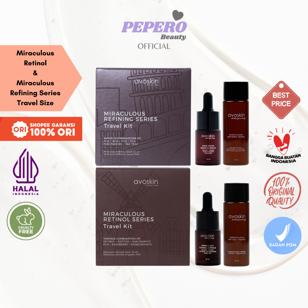 Jual AVOSKIN Miraculous Travel Kit (Refining / Retinol) | Shopee Indonesia
