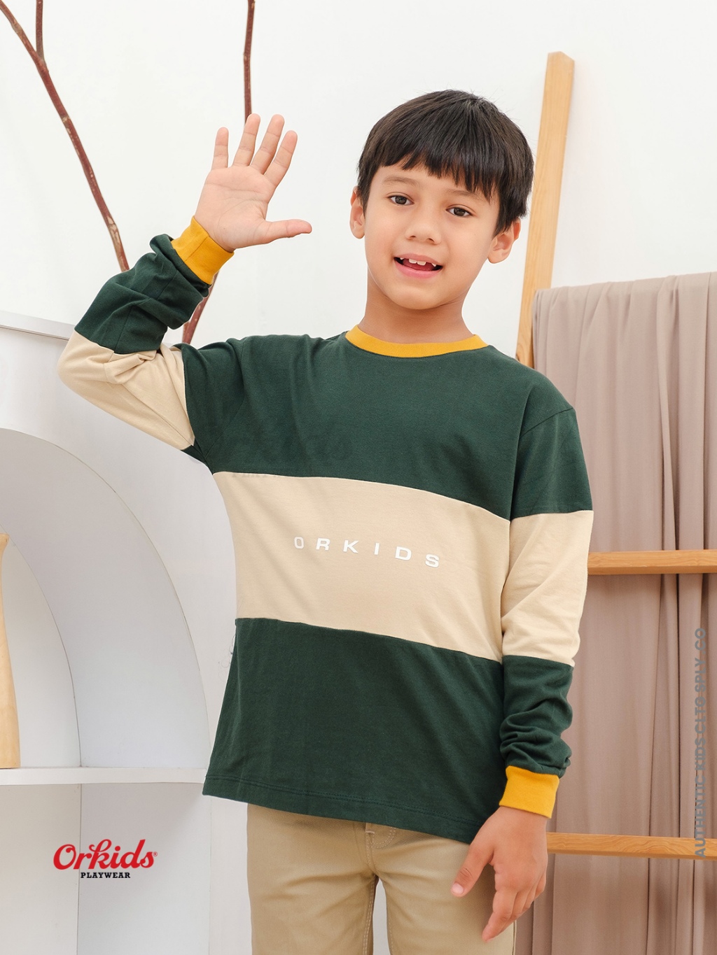 Jual Baju Kaos Anak Lengan Panjang Laki-Laki Umur 1 -12 tahun katun Combed 24S Orkids Qurk Green ...
