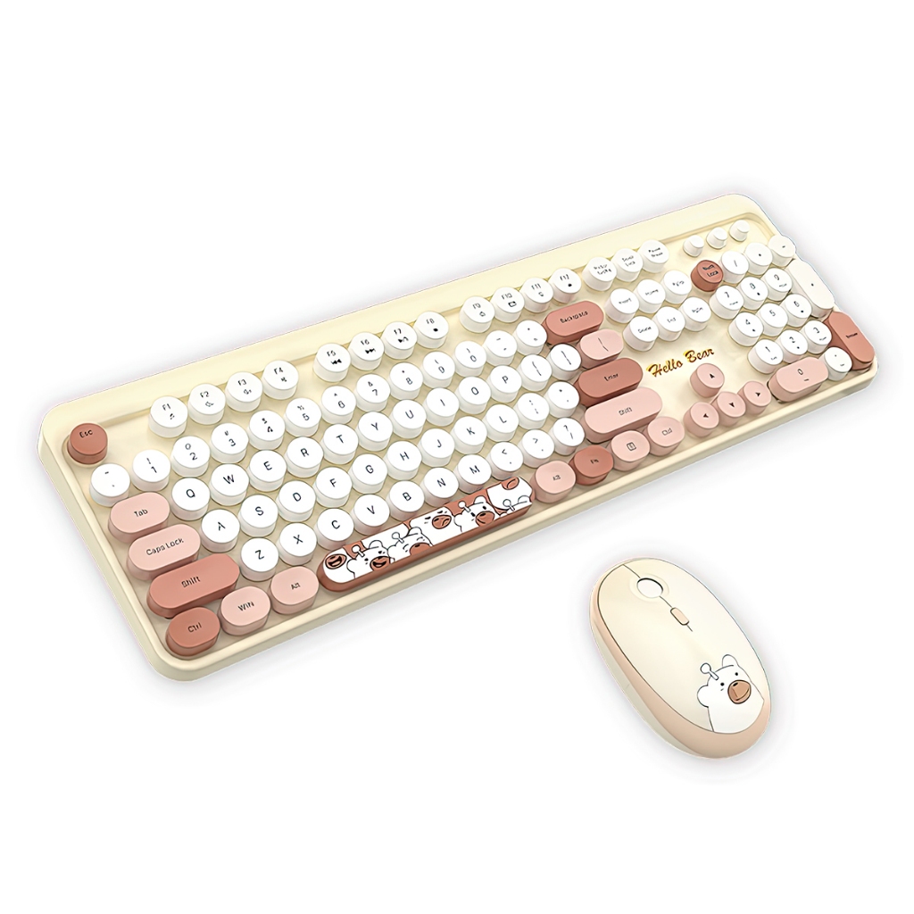Jual MOFii Keyboard Mouse Wireless 2.4G Set Hello Bear | Shopee Indonesia